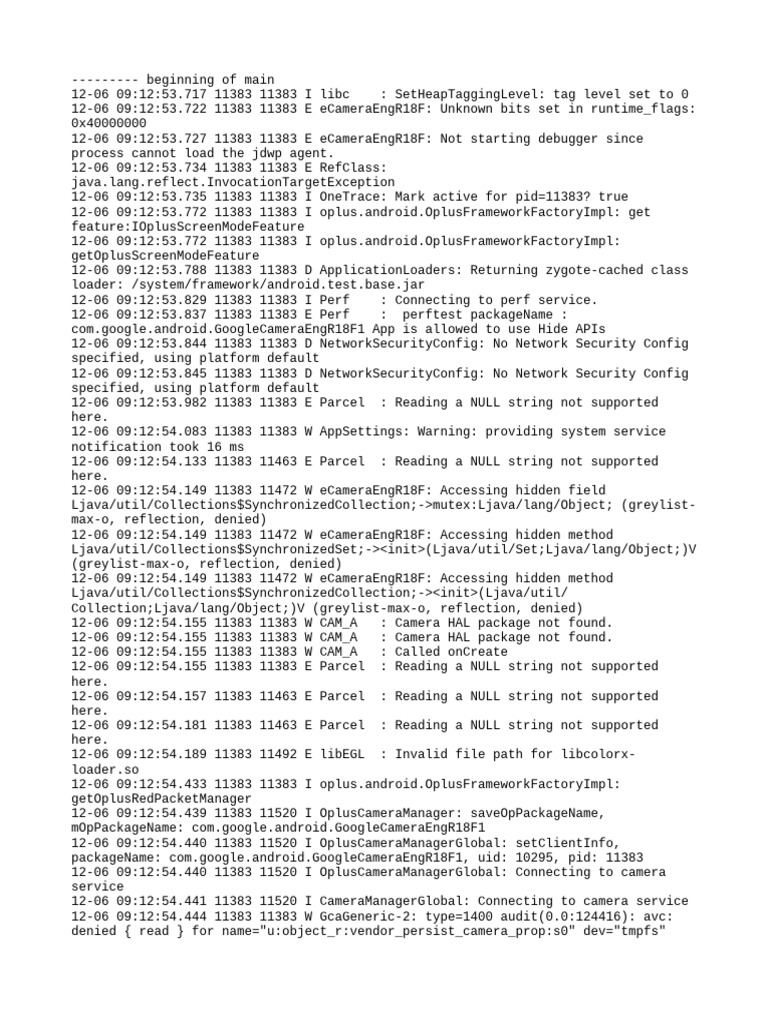 Camera Debugging Log Analysis | PDF | Computing | Software