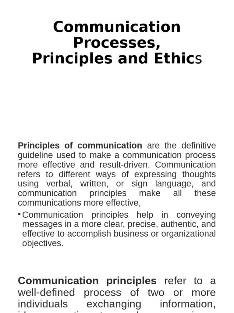 Communication Processes Principles and Ethics Copy 2 | PDF | Communication | Human Communication