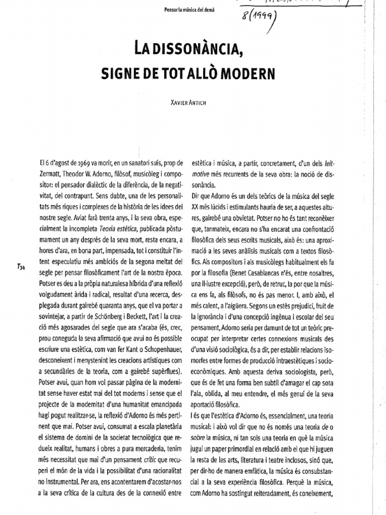 1999.la Dissonacia, Signe de Tot Allo Modern | PDF