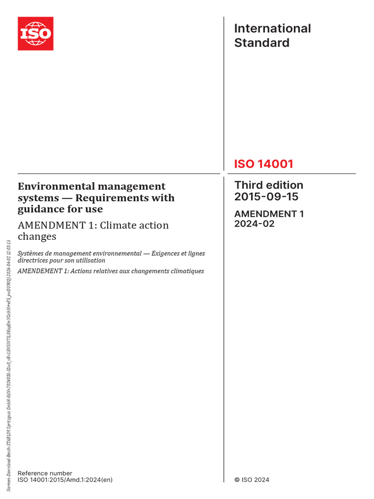 ISO 14001 2024-02 - Environmental Management Systems - Requirements ...