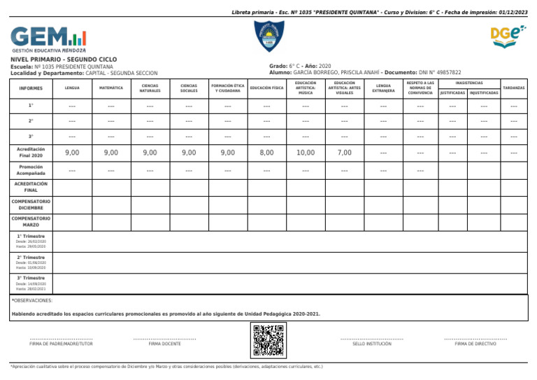 Libreta Primaria | PDF | Aprendizaje
