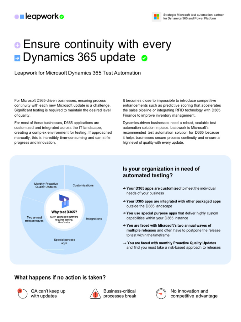 Leapwork Microsoft Strategic Testing Partner Pdf Automation Computing