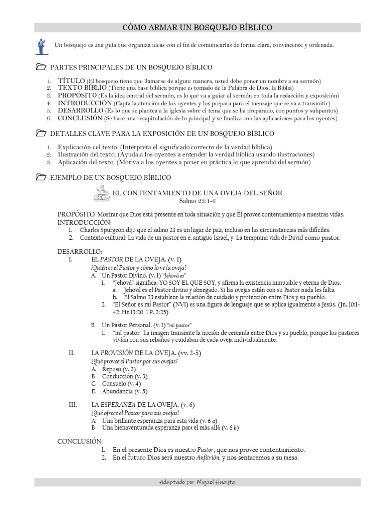 Cómo Armar un Bosquejo Bíblico | PDF | Biblia | Salmos