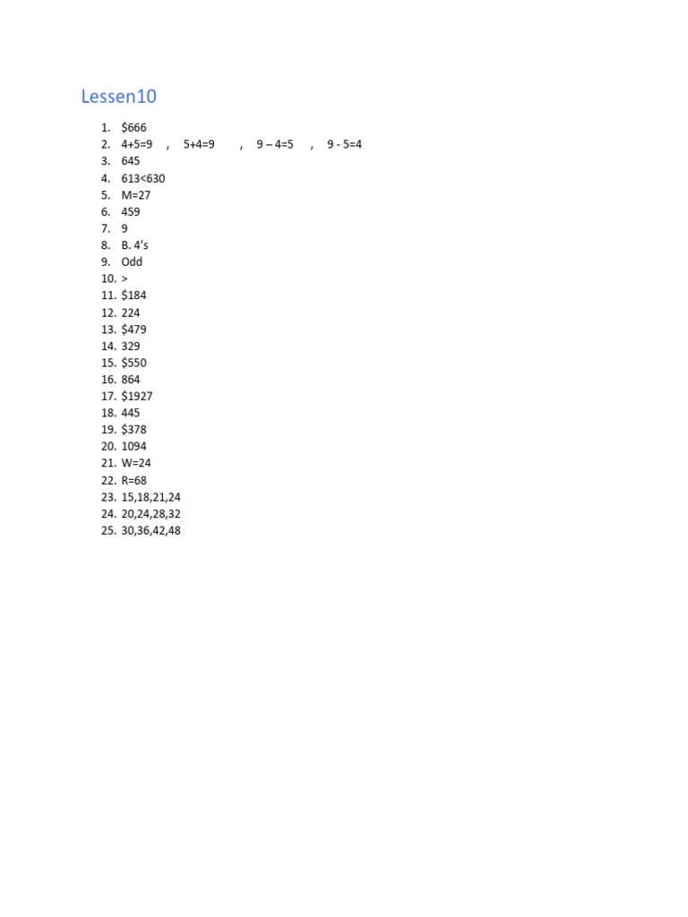 W3 Math Gr5 Tepical Answers PDF | PDF