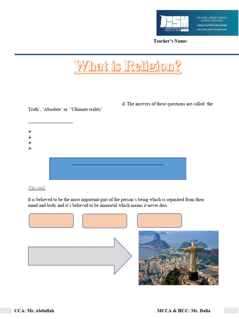 Gr5 World Religions Week1 SS1 What Is Religion PDF | PDF | Prayer | Worship