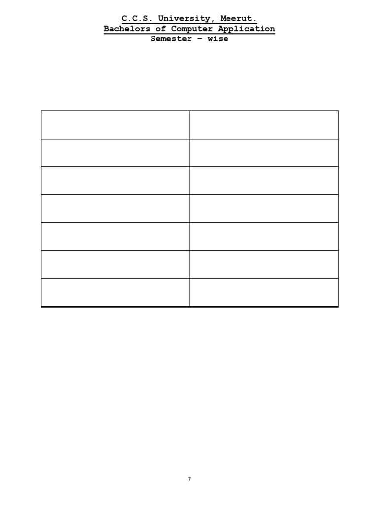 Ccs University Meerut Bca Course Syllabus Pdf Function Mathematics Pointer Computer