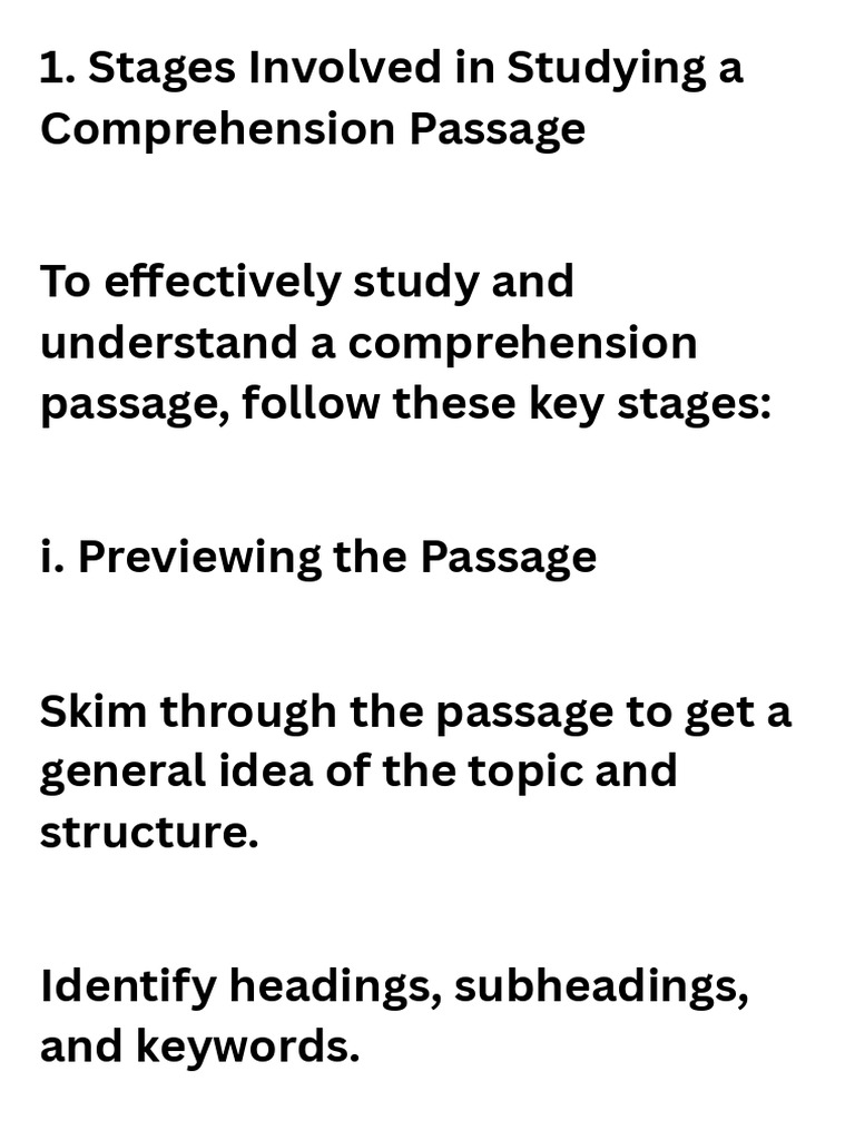 Stages Involved in Studying A Comprehension Passage - 20250207 - 125902 ...