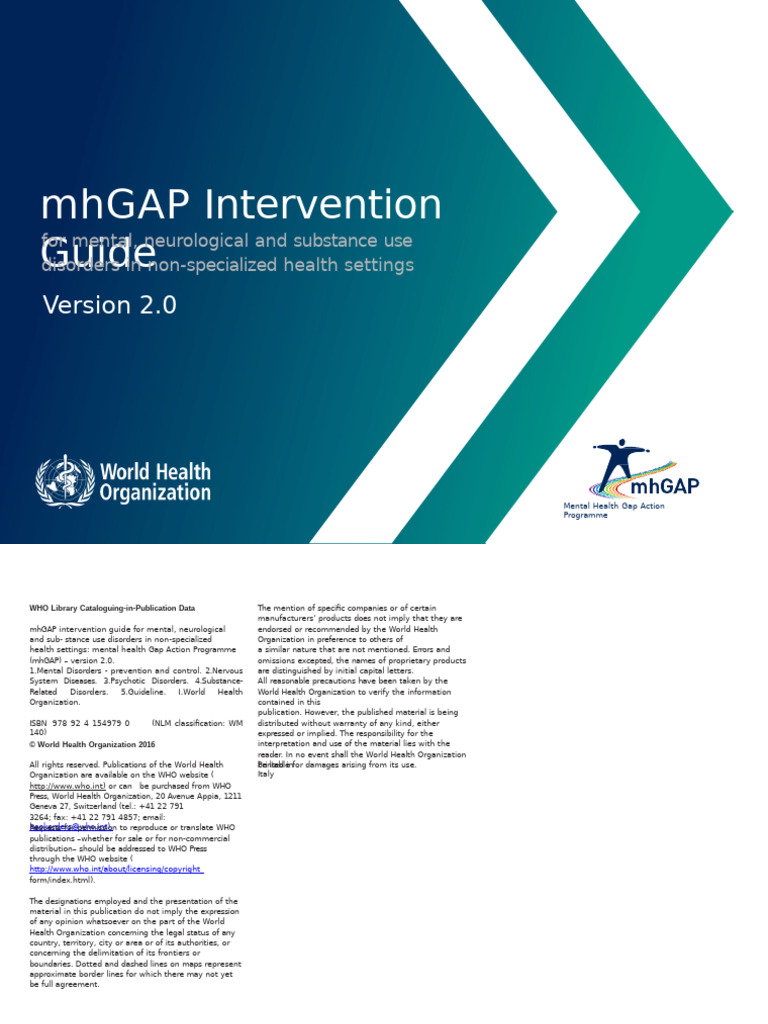 Mhgap Intervention Guide: For Mental, Neurological and Substance Use ...