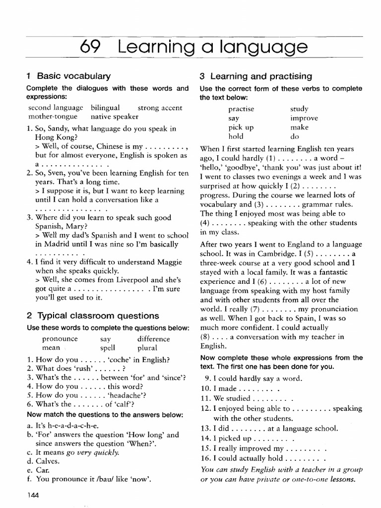 69 Learning a Language-2 | PDF