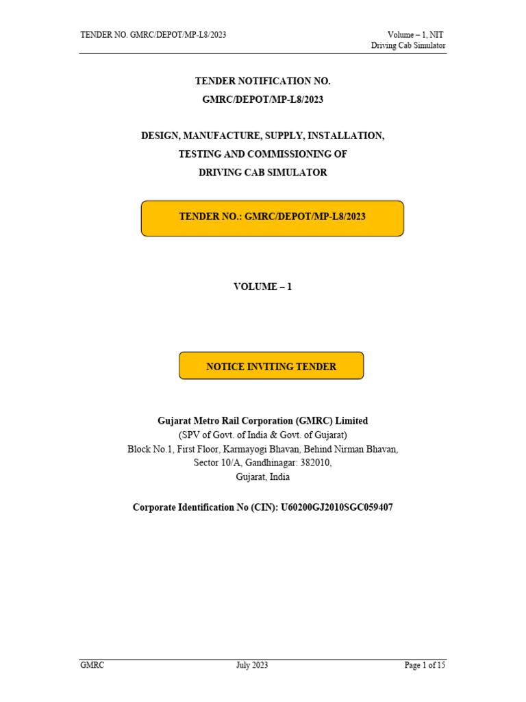 Exhibit - 5 GMRCL 20230731-NIT | PDF | Joint Venture | Consortium