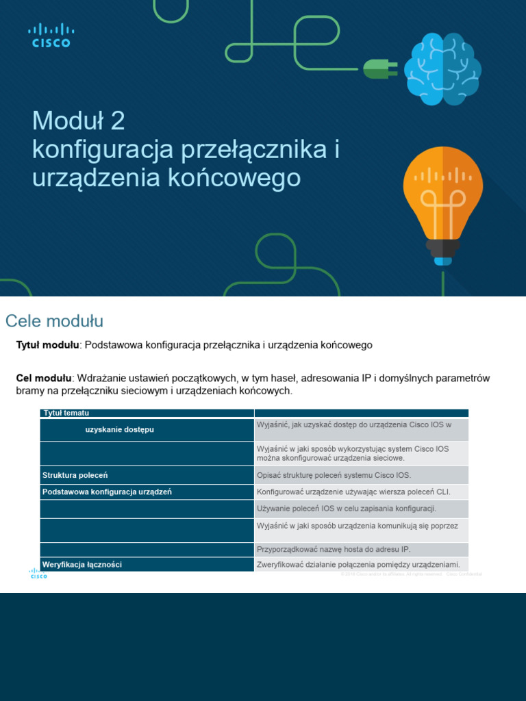 ITN - Module - 2 - Podstawowa Konfiguracja Przełącznika I Hosta | PDF