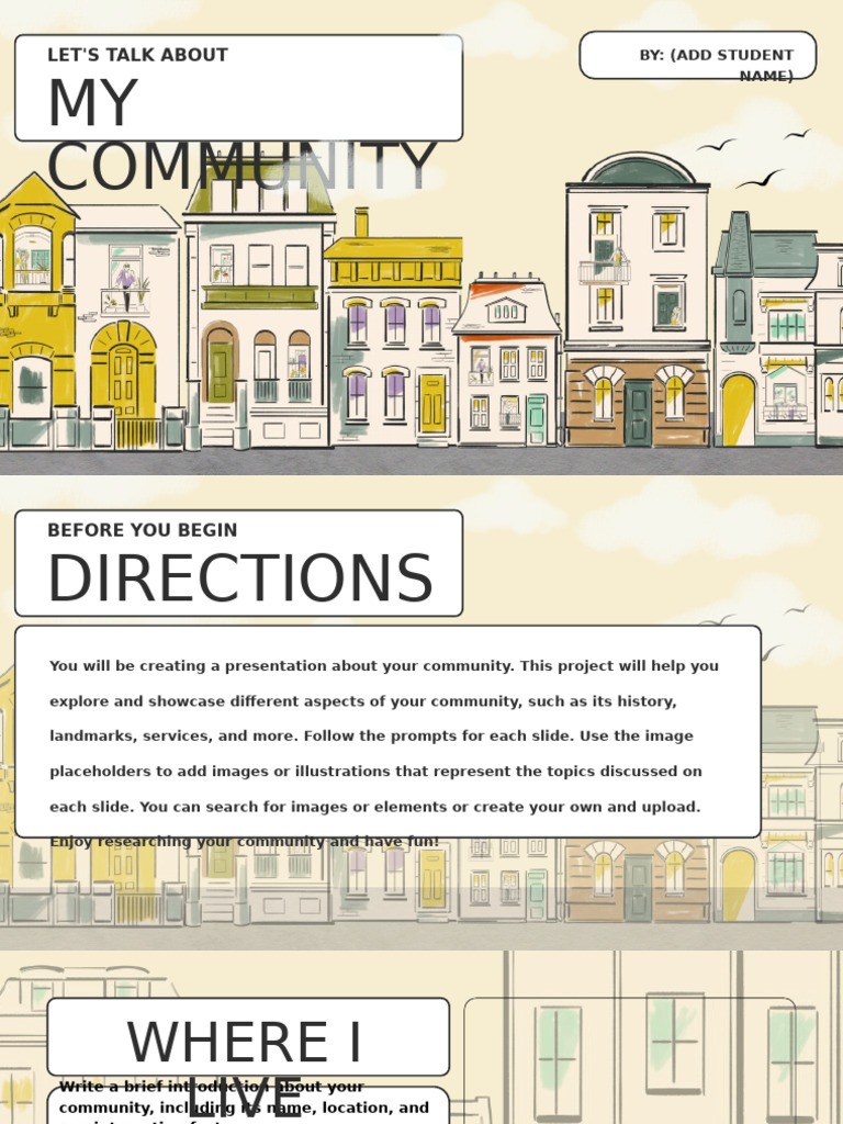 All About My Community Student Creation Social Studies Presentation in ...