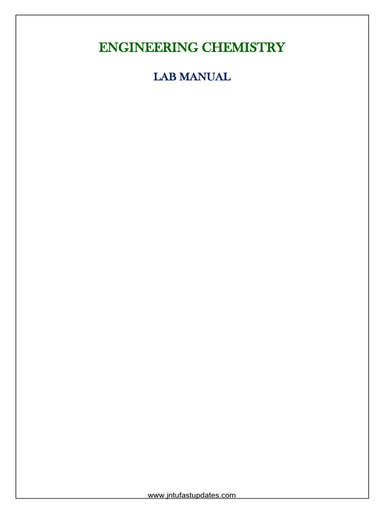 Engineering Chemistry Lab Manual | PDF | Titration | Chemistry