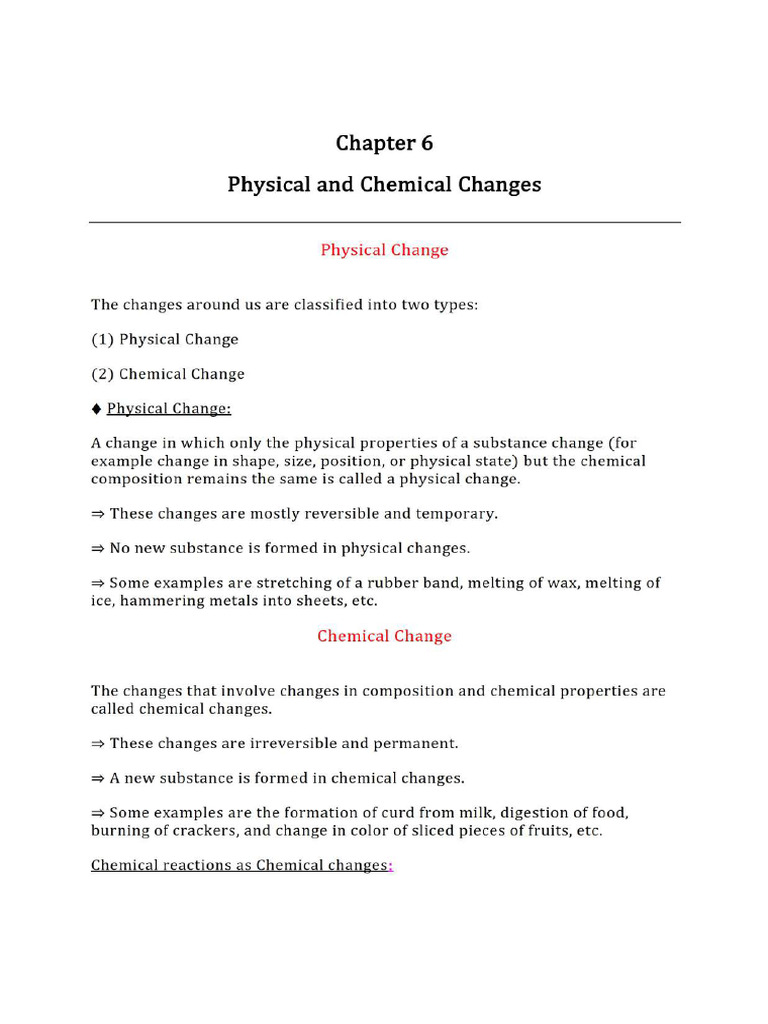 Science Ch-Physical & Chemical Changes | PDF
