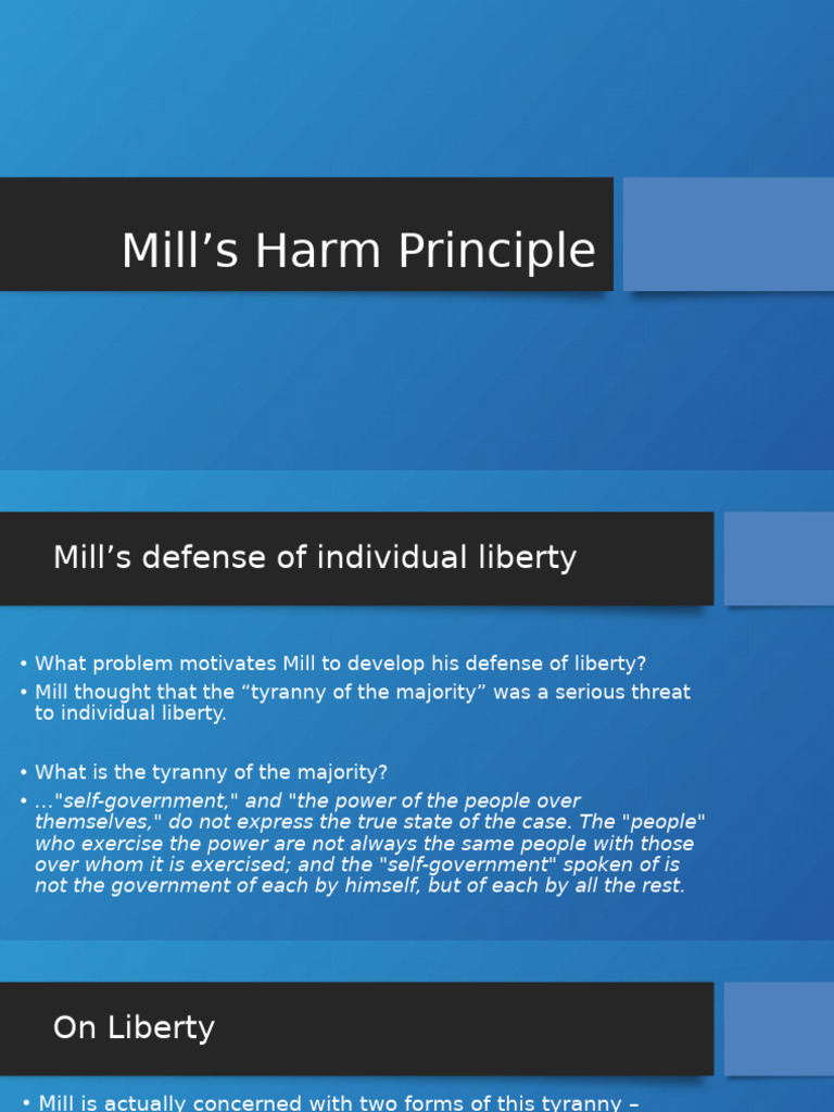 Mill's Harm Principle | PDF