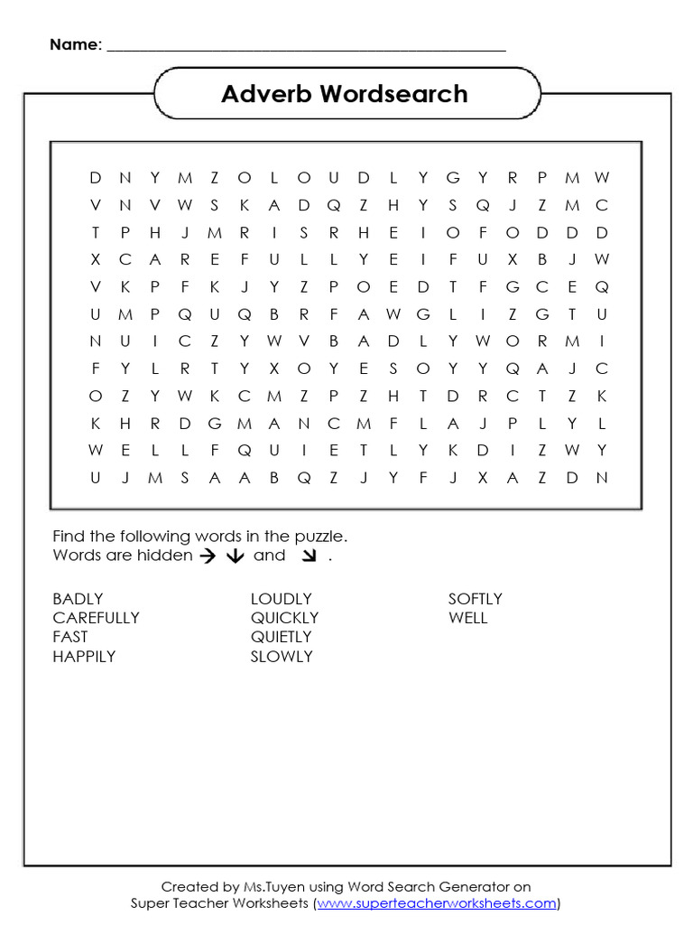 Super_Teacher_Worksheets_Adverb_Wordsearch | PDF | Word Search ...