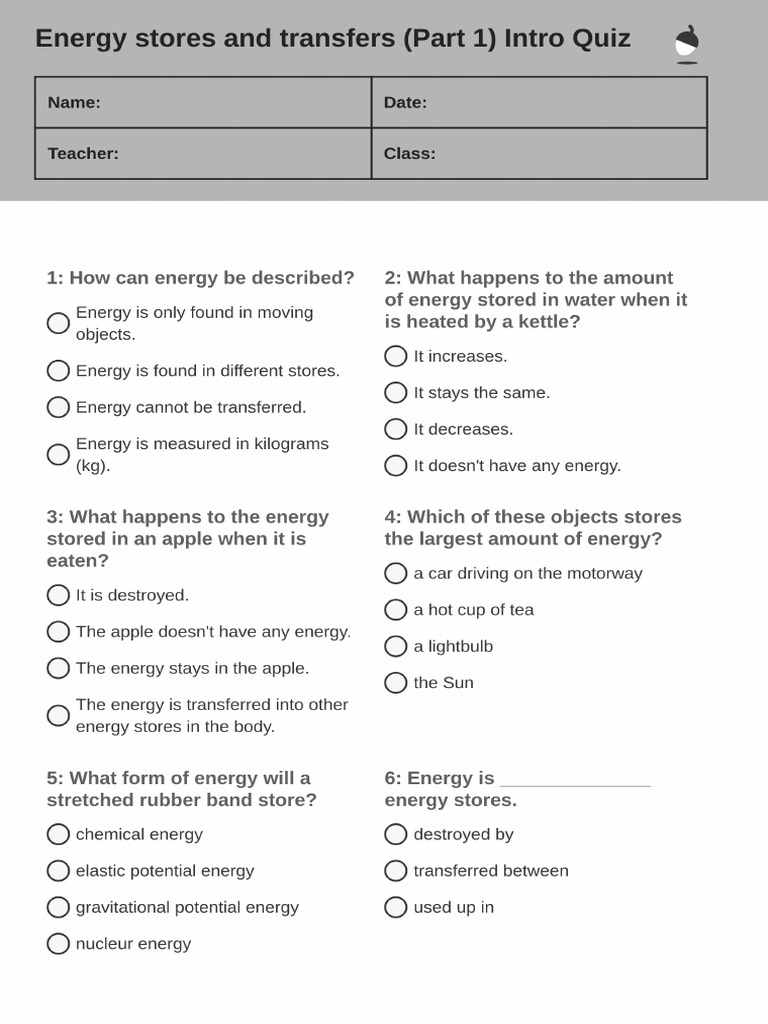 Starter Quiz Questions | PDF