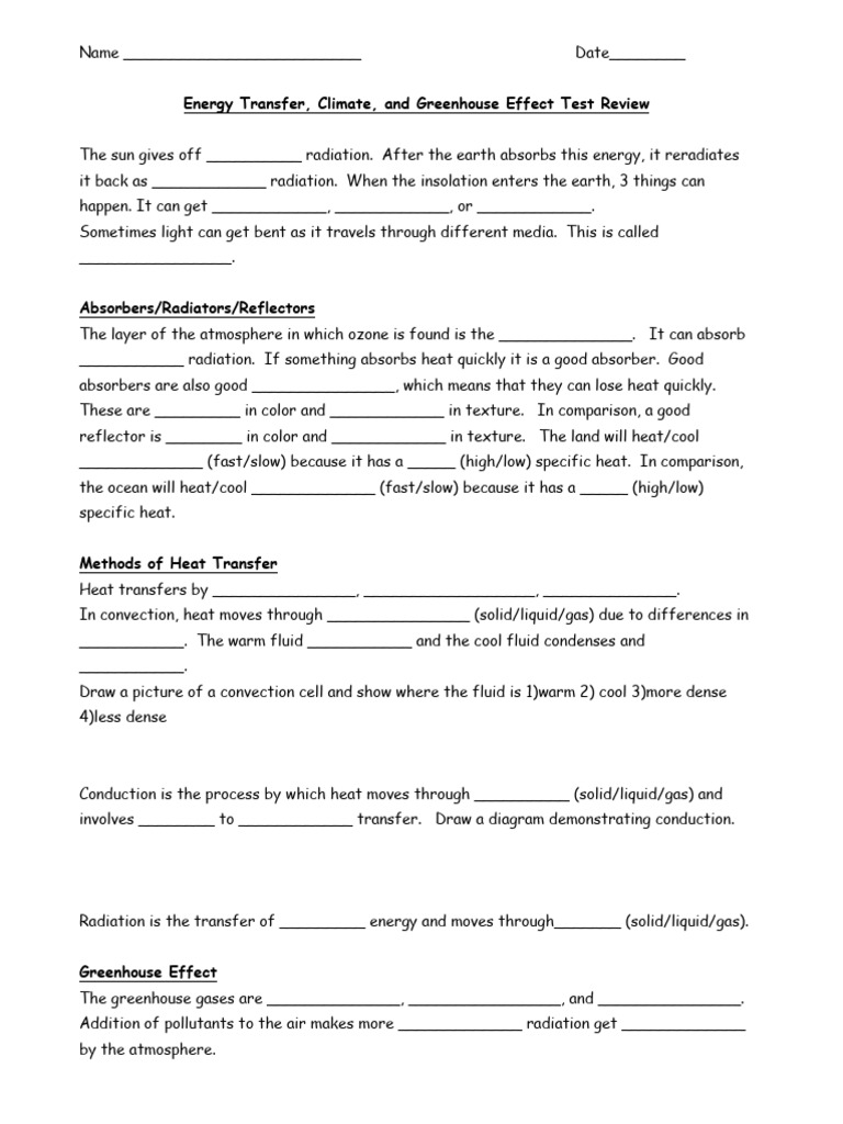 Climate Greenhouse Test Review | PDF | Precipitation | Greenhouse Effect