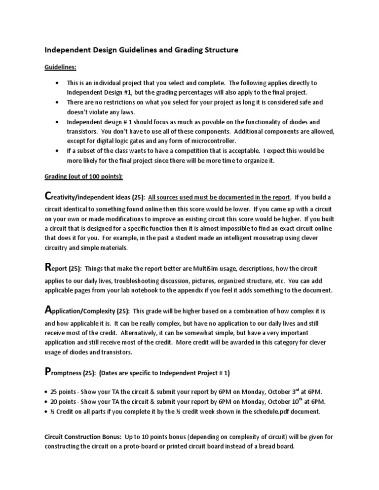 Independent Design Guidelines and Grading Structure | PDF | Electronic ...