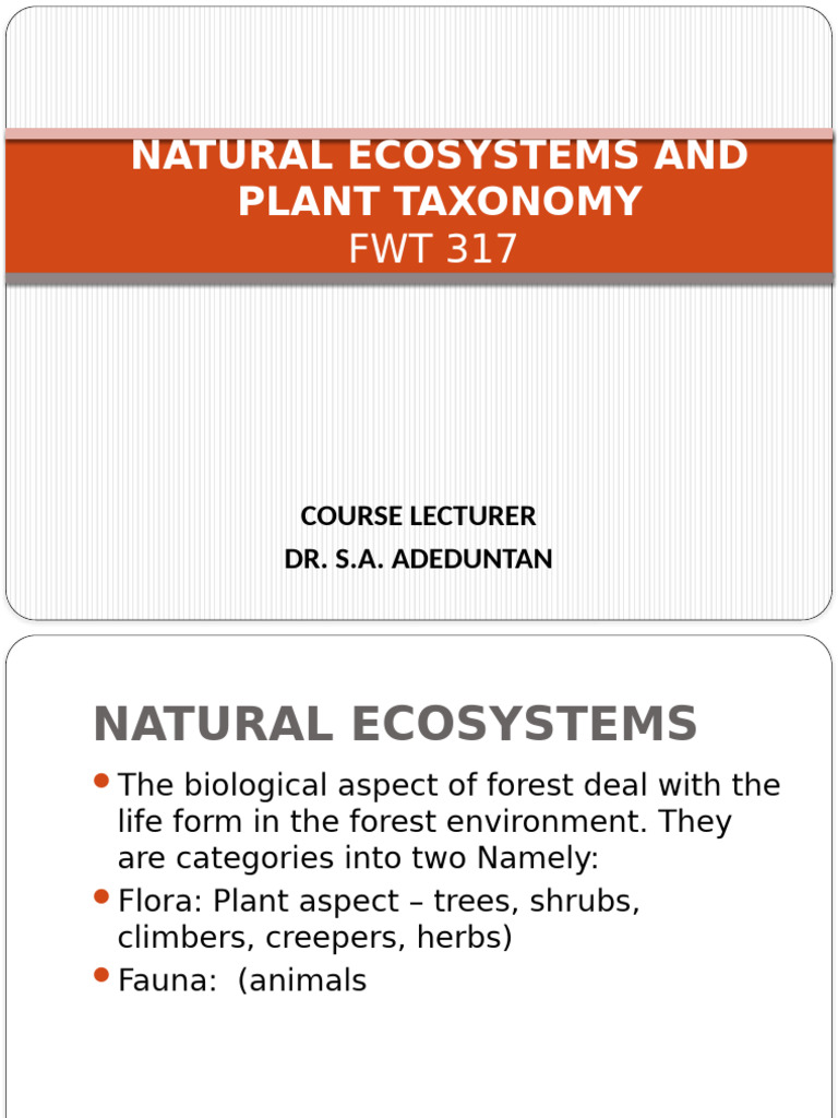 Natural Ecosystems and Plant Taxonomy | PDF | Flowers | Fruit
