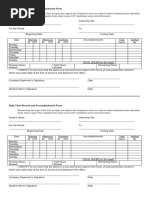 Ojt - DTR Sample Form | PDF