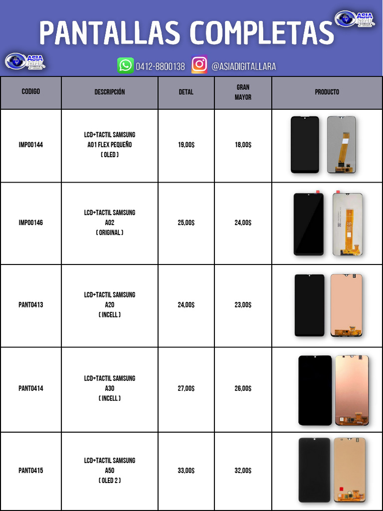 Catálogo Disponibles Asia Lara | PDF