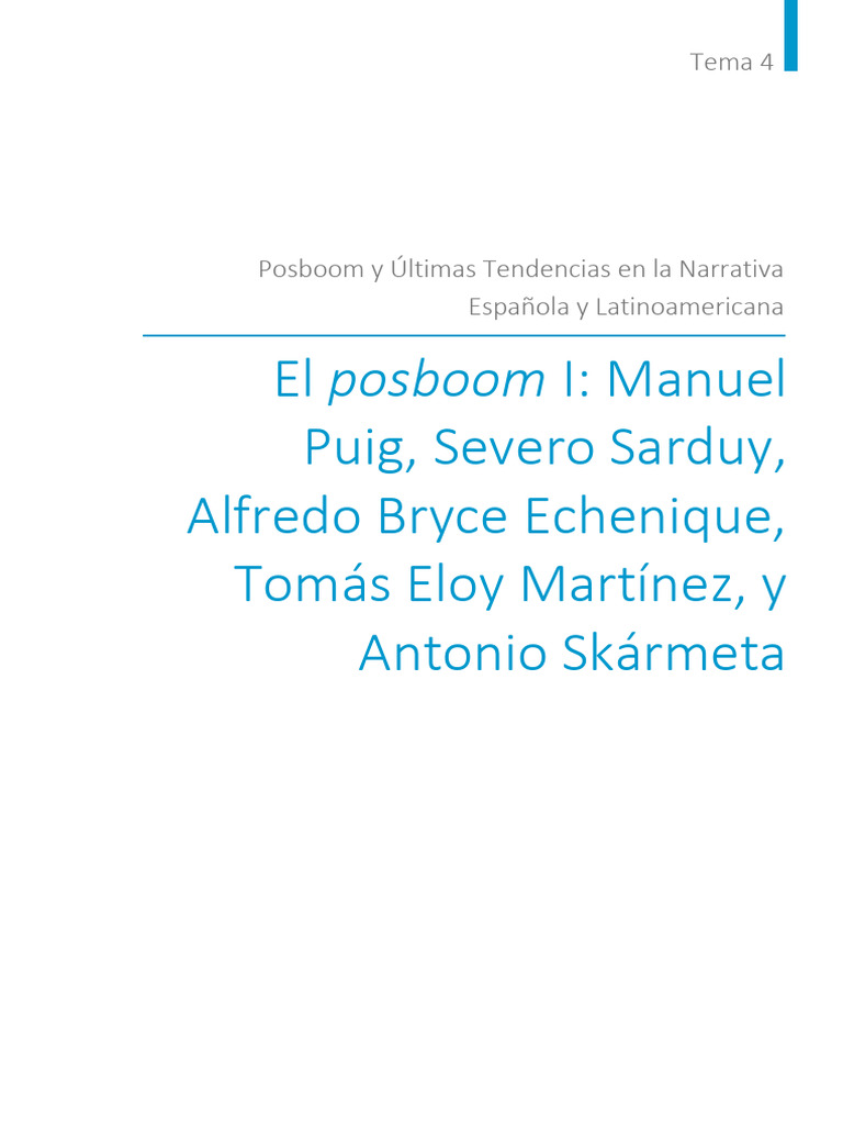 Posboom: Autores y Tendencias Literarias | PDF | Novelas | America latina