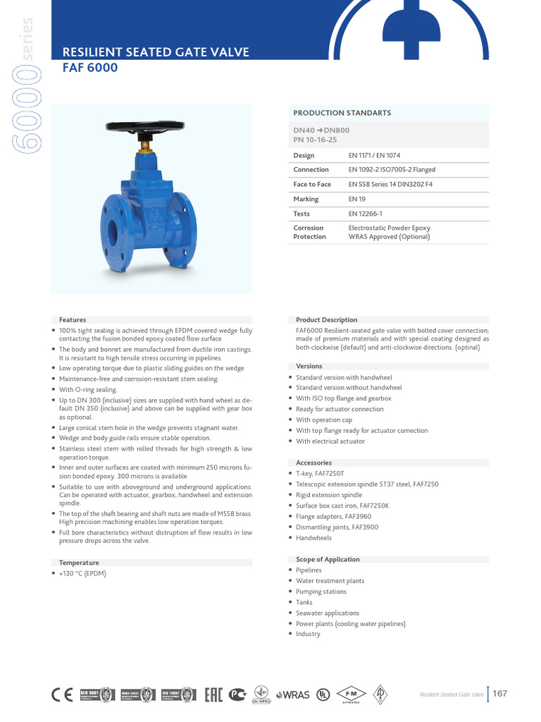 Resilient Seated Gate Valve Guide | PDF | Valve | Stainless Steel