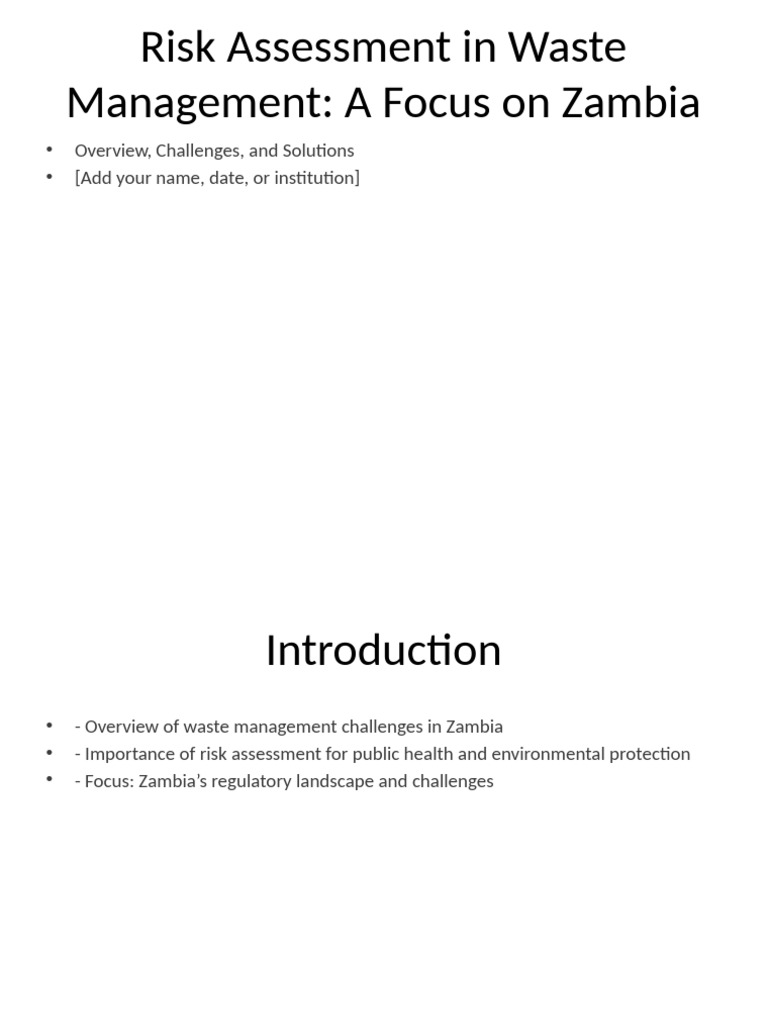 Risk_Assessment_Waste_Management_Zambia | PDF | Waste Management | Risk
