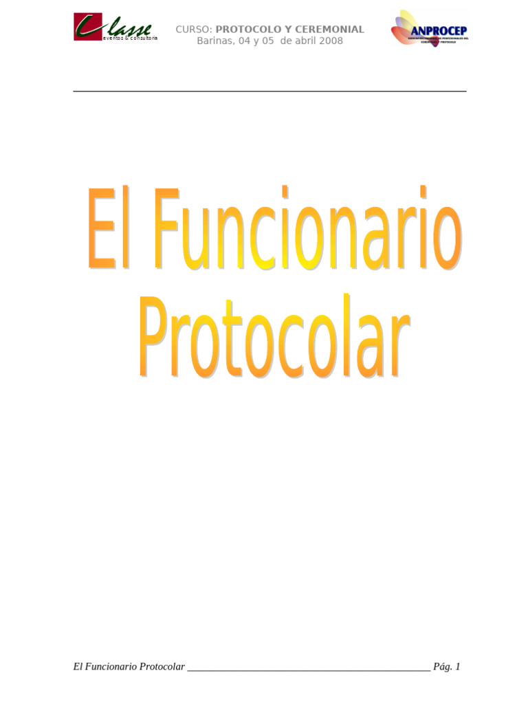 Edecán de Protocolo: Funciones y Tipos | PDF | Ropa | Vestir
