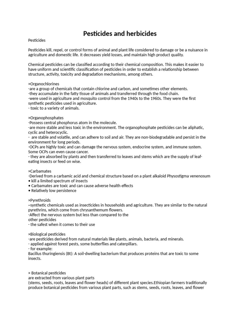 Pesticides and Herbicides | PDF | Pesticide | Herbicide