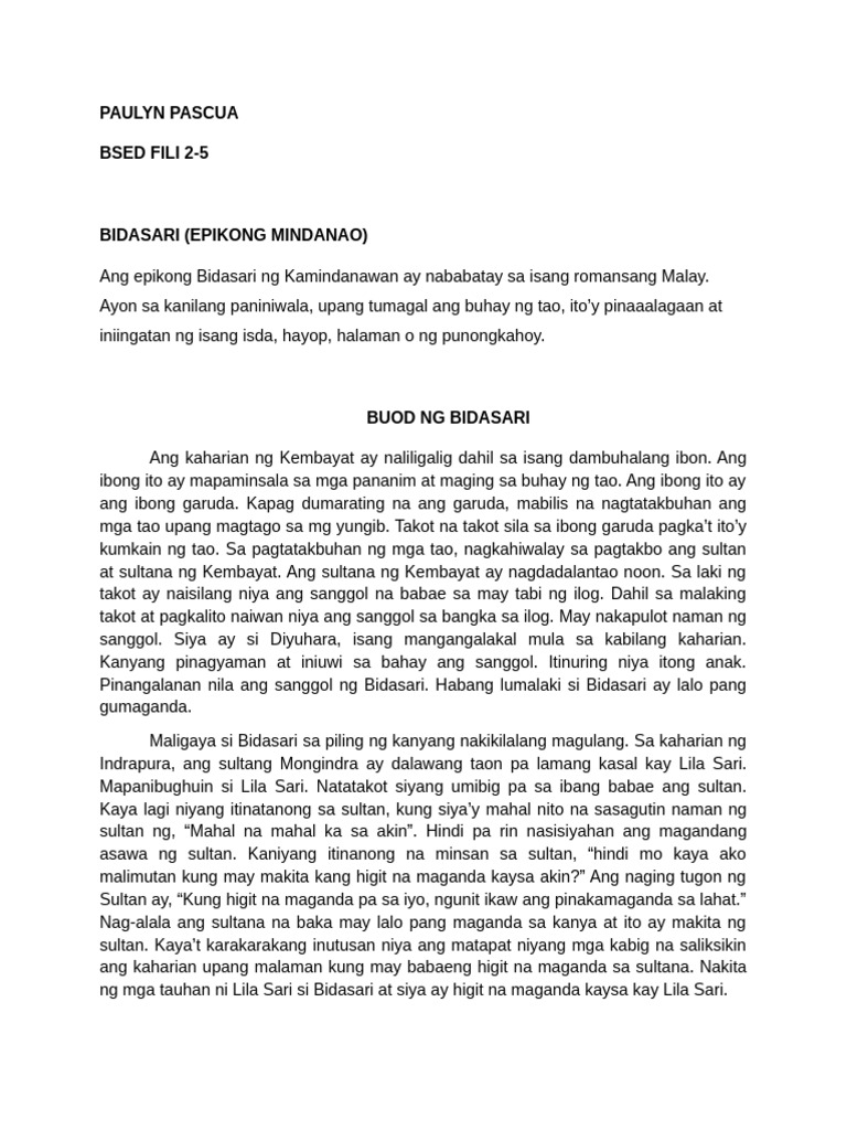 Bidasari Epiko | PDF