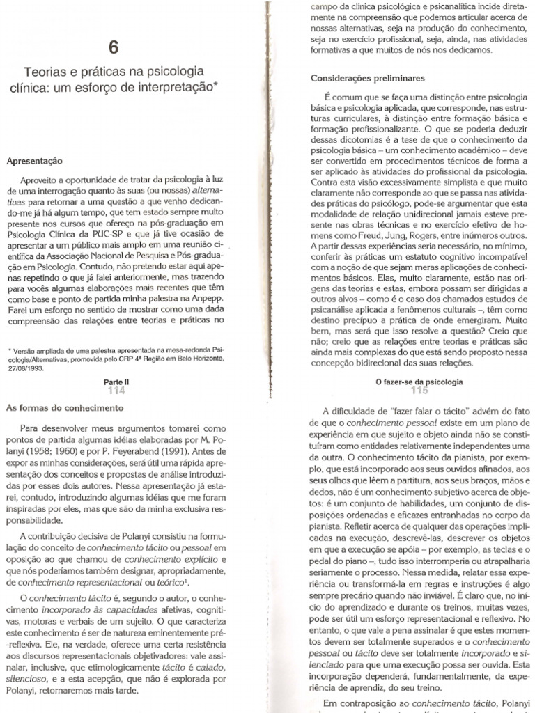 Revisitando As Psicologias - Cap6 | PDF