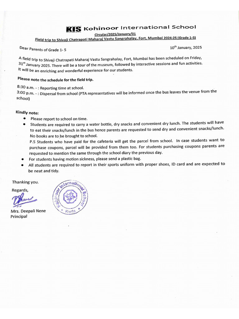 Field Trip Grade 1 To 5 | PDF