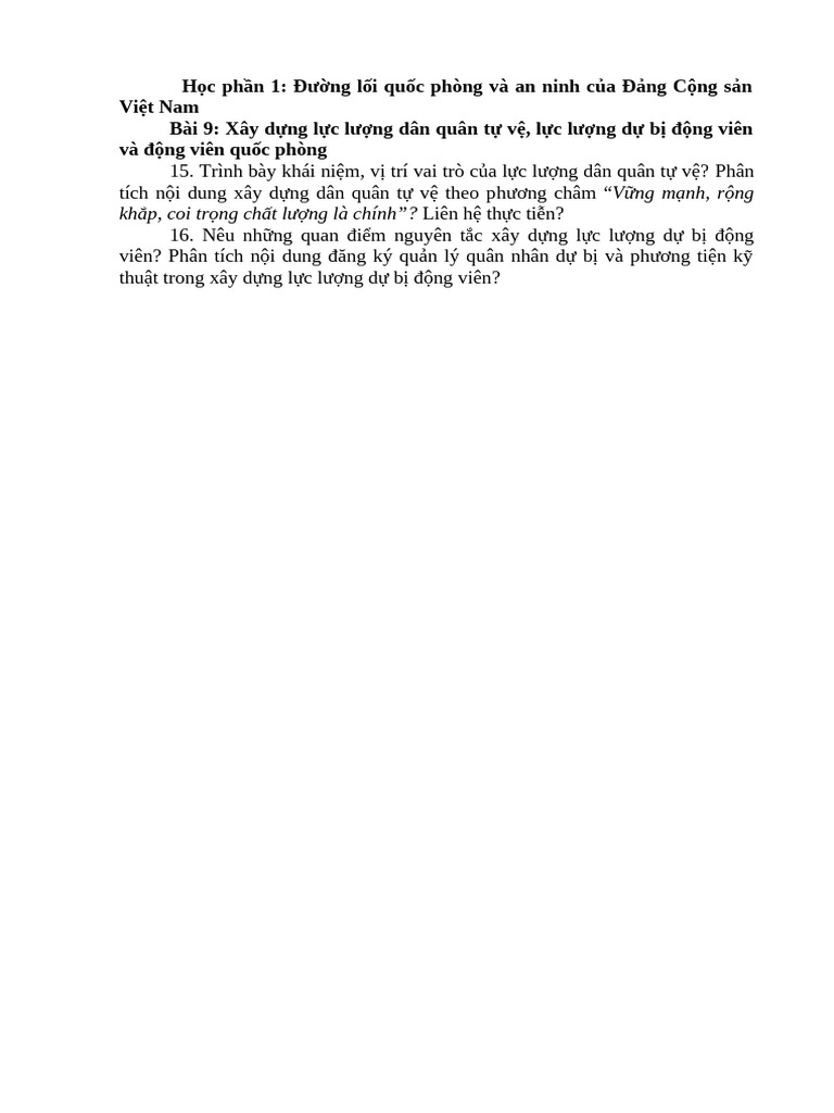 ĐÁP ÁN BÀI 9 HP1 | PDF