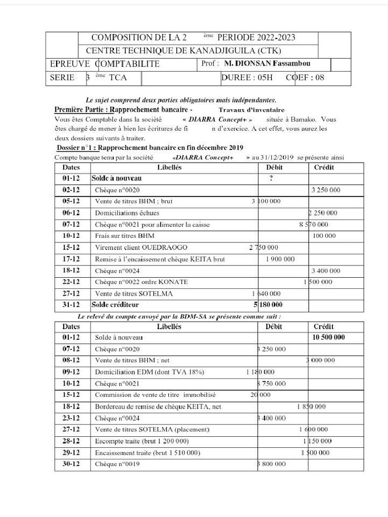 TD TC2 Année 2024 | PDF