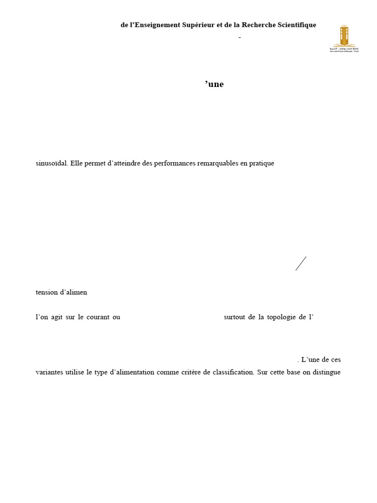 Commande scalaire machine asynchrone | PDF | Onduleur | Électrotechnique