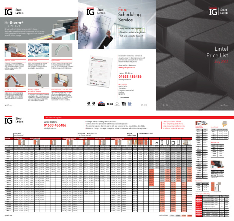 IG Lintels Price List 2022 | PDF | Building Technology | Building ...