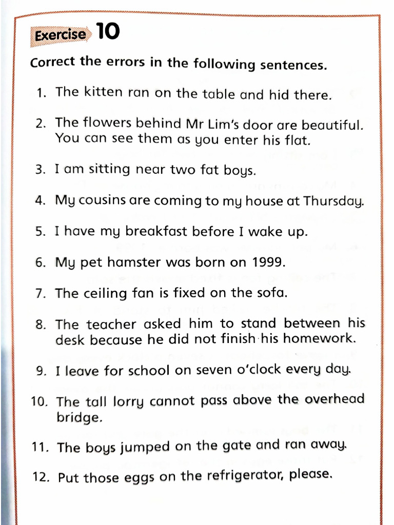 Ex 10 Book of Errors 1 | PDF