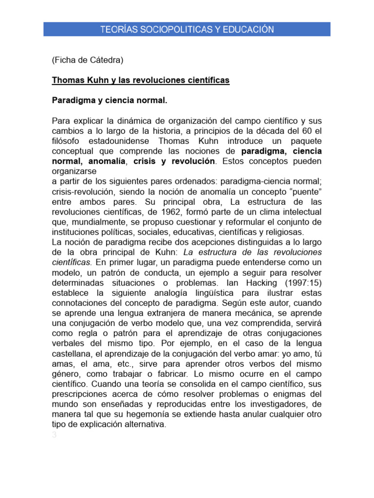 Thomas Kuhn y Las Revoluciones Cient-Ficas | PDF | Paradigma | Teoría