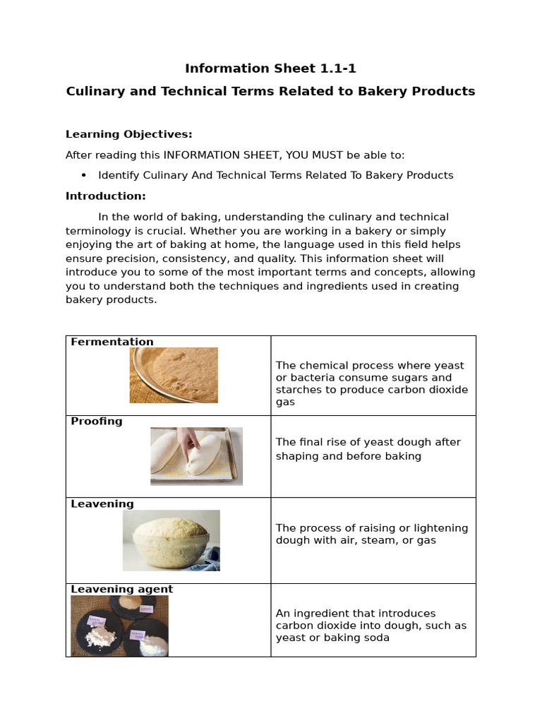 Bakery Terms: Essential Culinary Guide | PDF