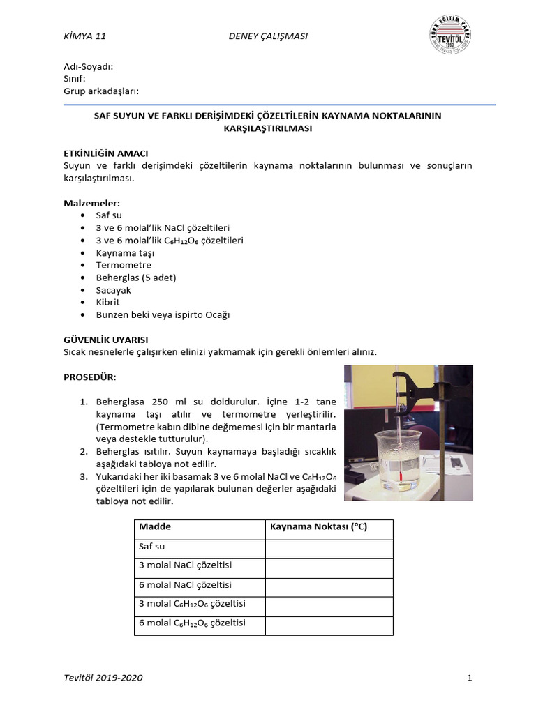 Deney 11 3 CozeltilerinKaynamaNoktalari | PDF