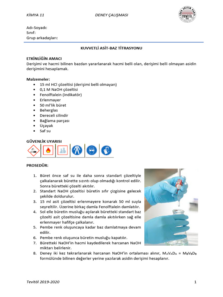 Deney 11 4 KuvvetliAsit BazTitrasyonu | PDF