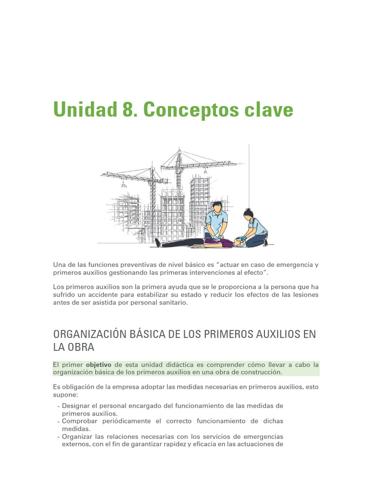 UD8 Conceptos Clave | PDF | Primeros auxilios