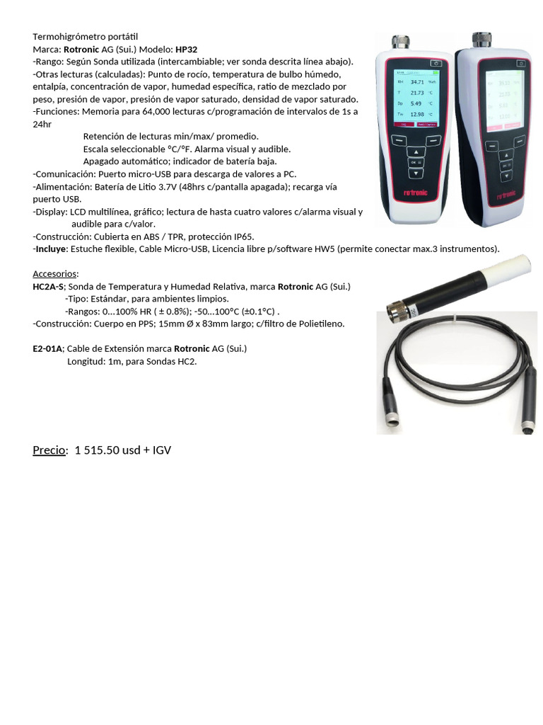 Cotizacion de HP32 + HC2A-S + Extension | PDF