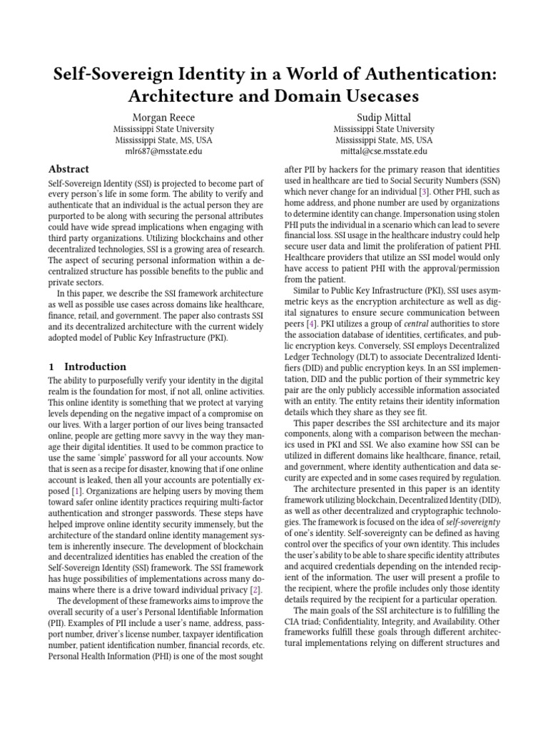 SSIArchitecture | PDF | Authentication | Public Key Cryptography