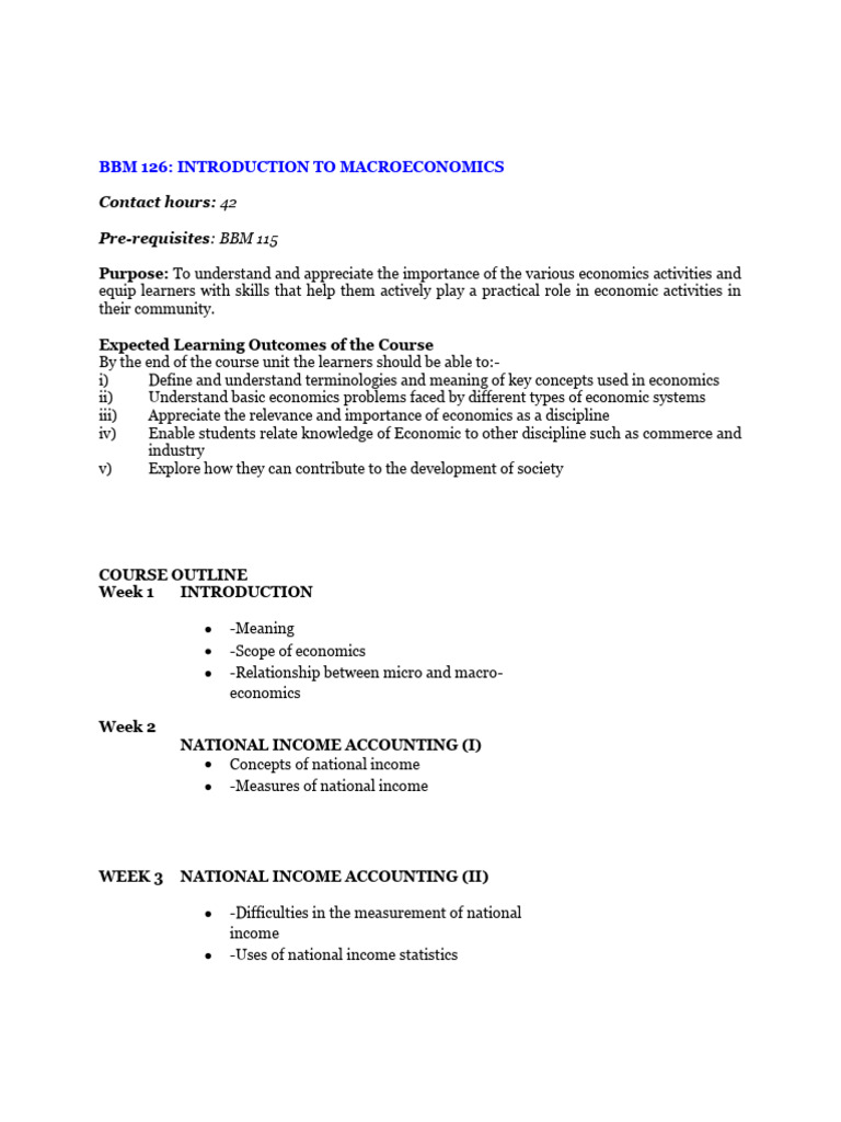 Introduction to Macroeconomics Course | PDF | Economics | Macroeconomics
