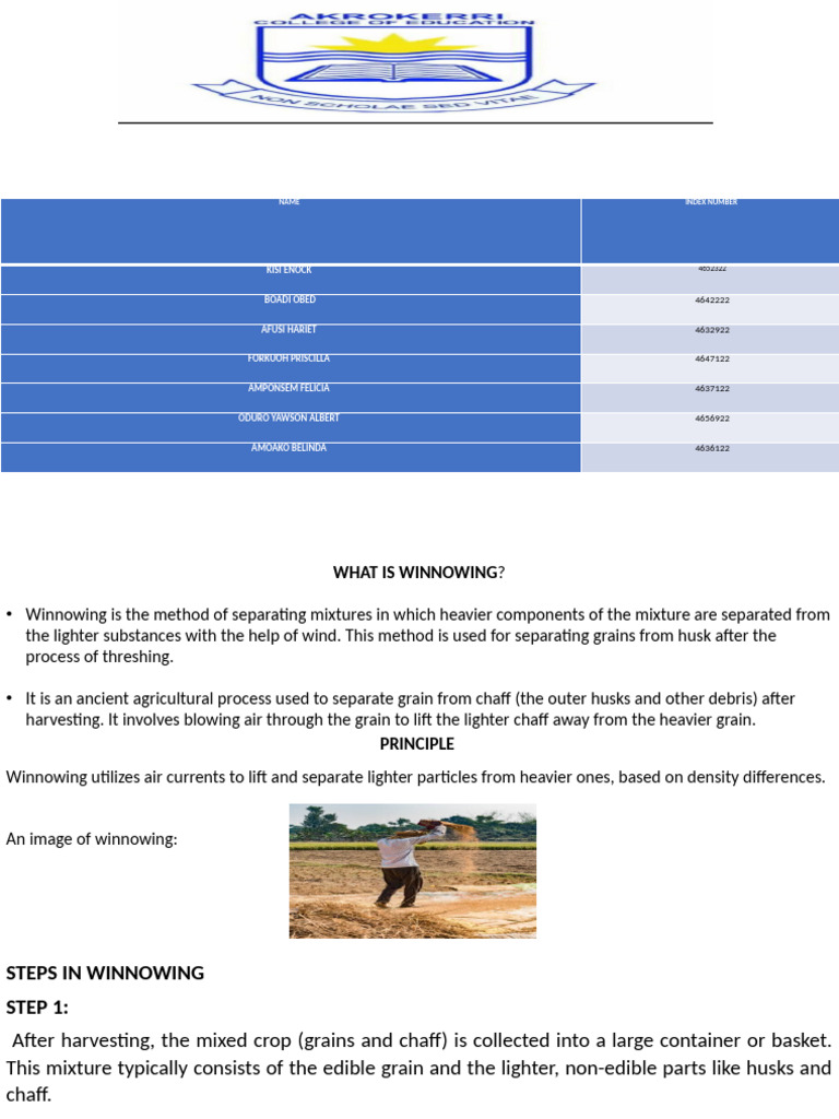 Winnowing by Group 2 | PDF