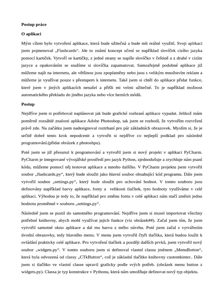 3 Postup Práce | PDF