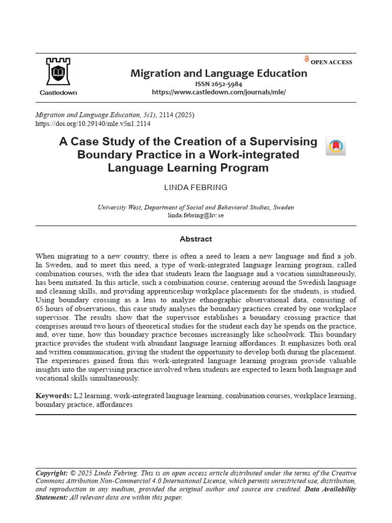 A Case Study of The Creation of A Supervising Boundary Practice in A ...